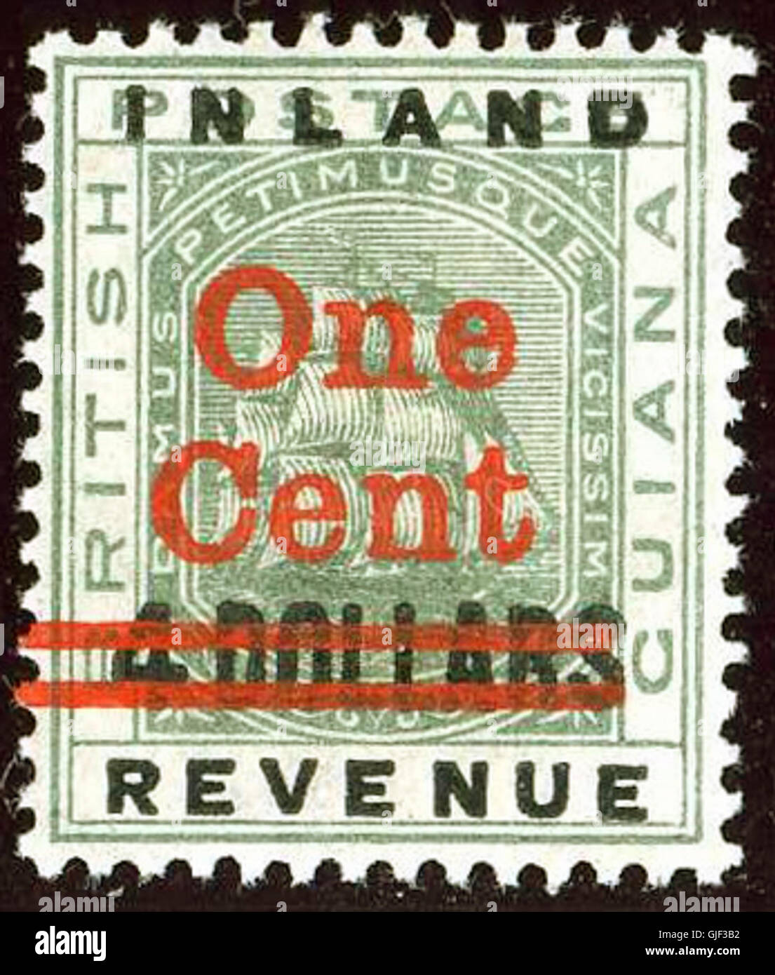 The 1890 1c red stamp of British Guiana (SG210) is a classic example of ...