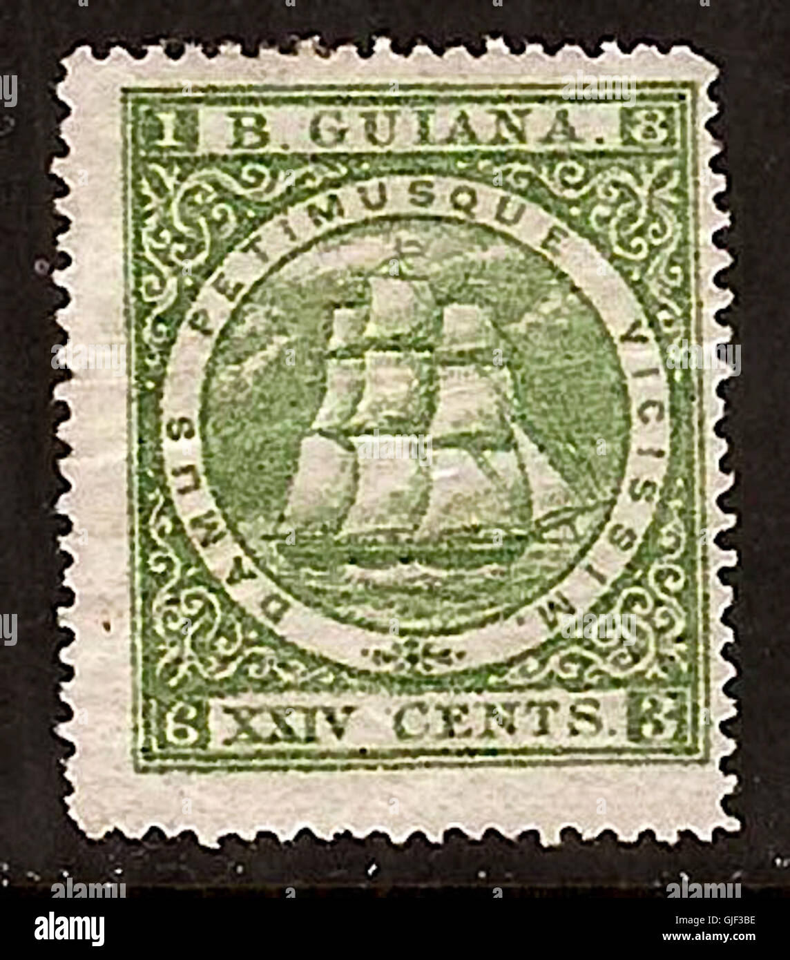The 1875 British Guiana 24c stamp is a rare issue from the British ...