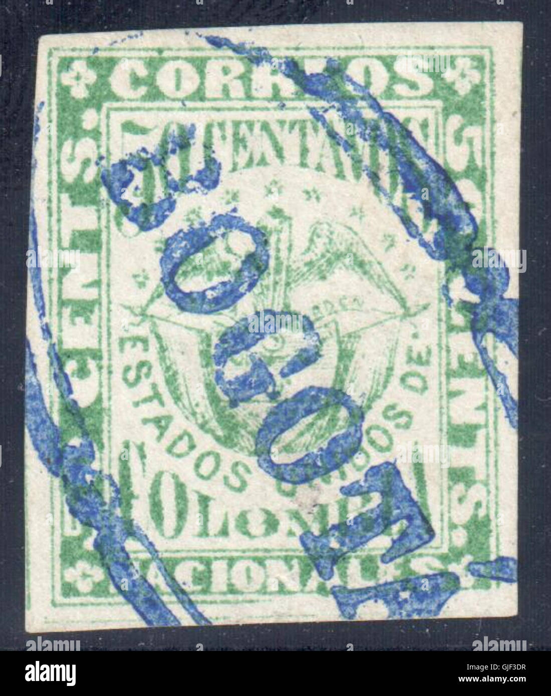The 1868 Colombia Sc56 stamp is part of the early issues from the ...