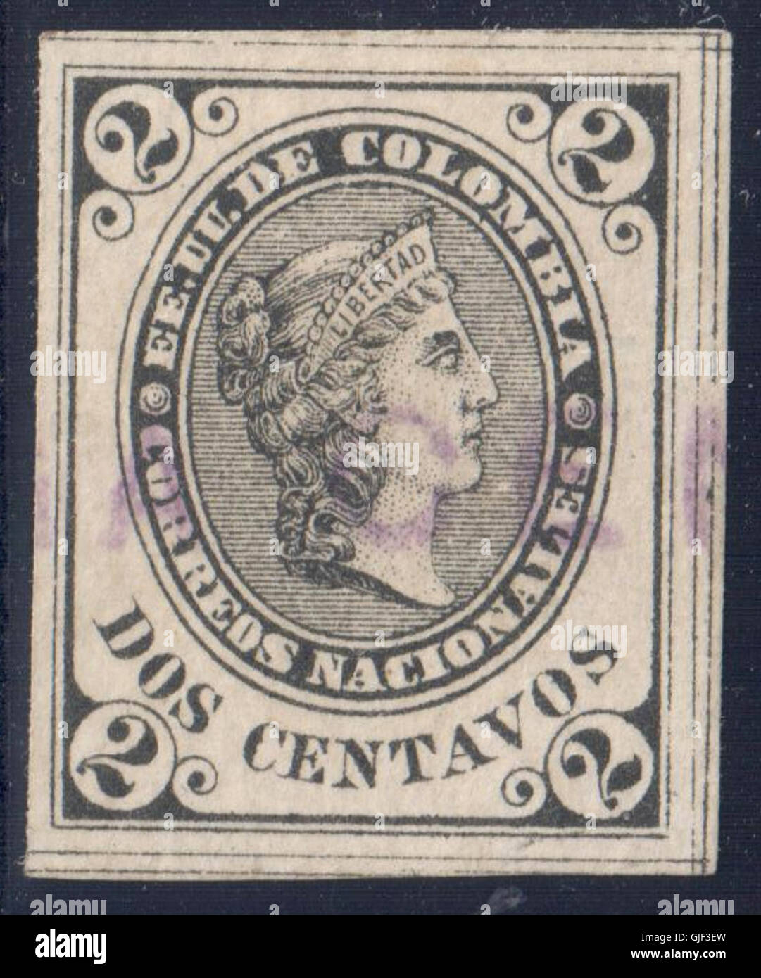 The Colombia 1881 Sc110 stamp features a classic design and was issued ...