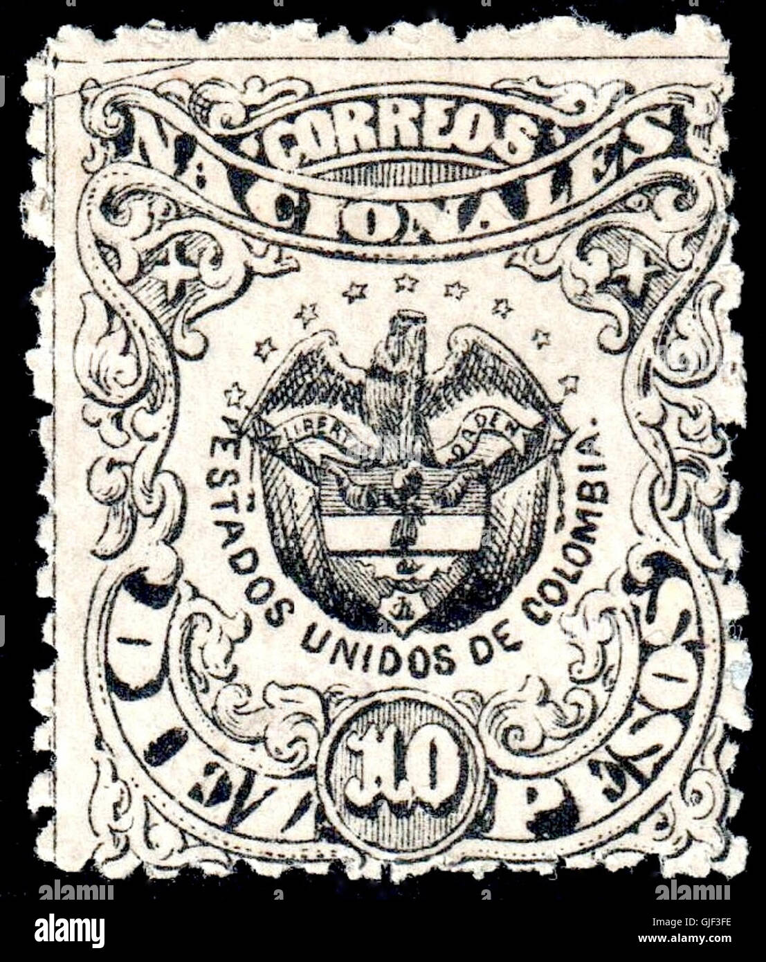 The 1883 Colombia Sc126 stamp is part of the early Colombian postal ...
