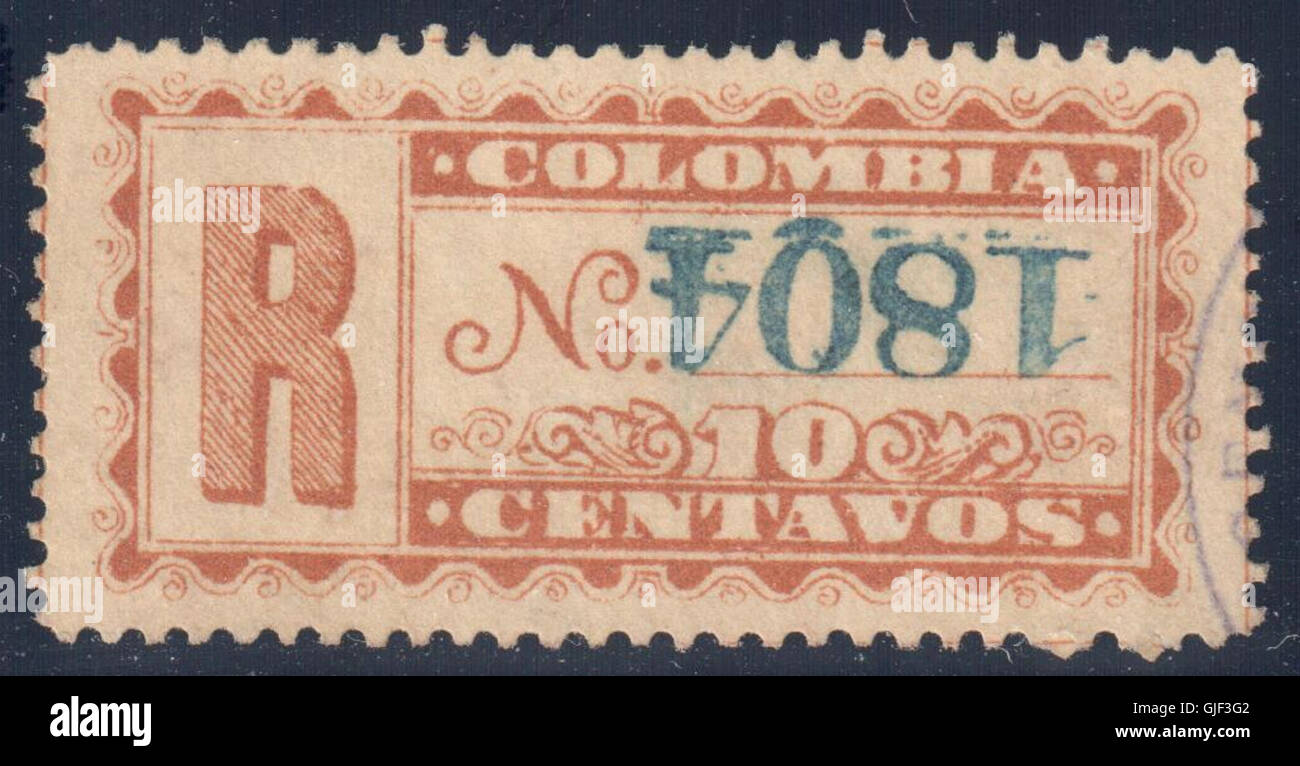 The 1892 Colombia ScF12 stamp is a classic issue from Colombia ...