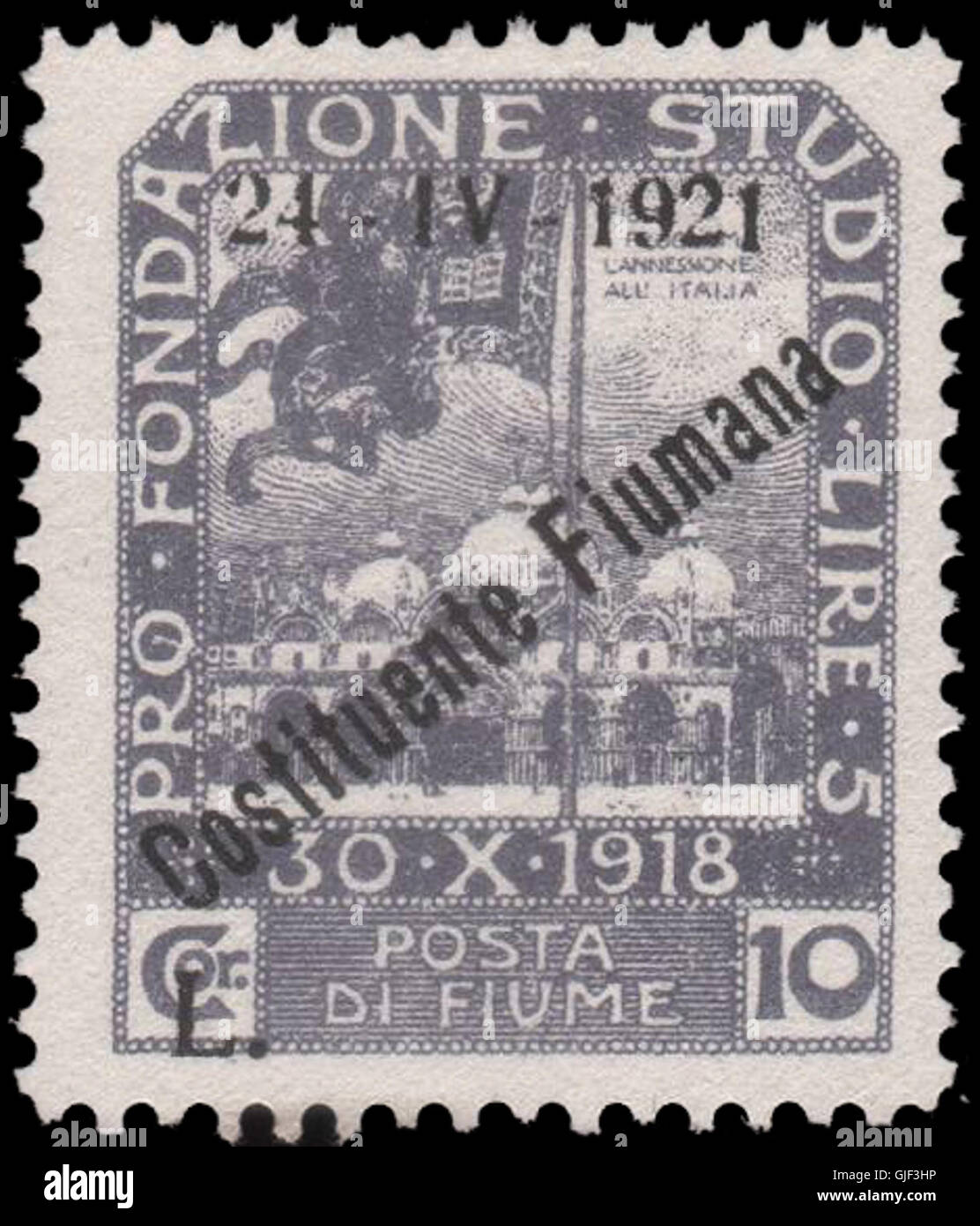 The Fiume 1921 Michel 142 stamp was part of a set issued during the ...