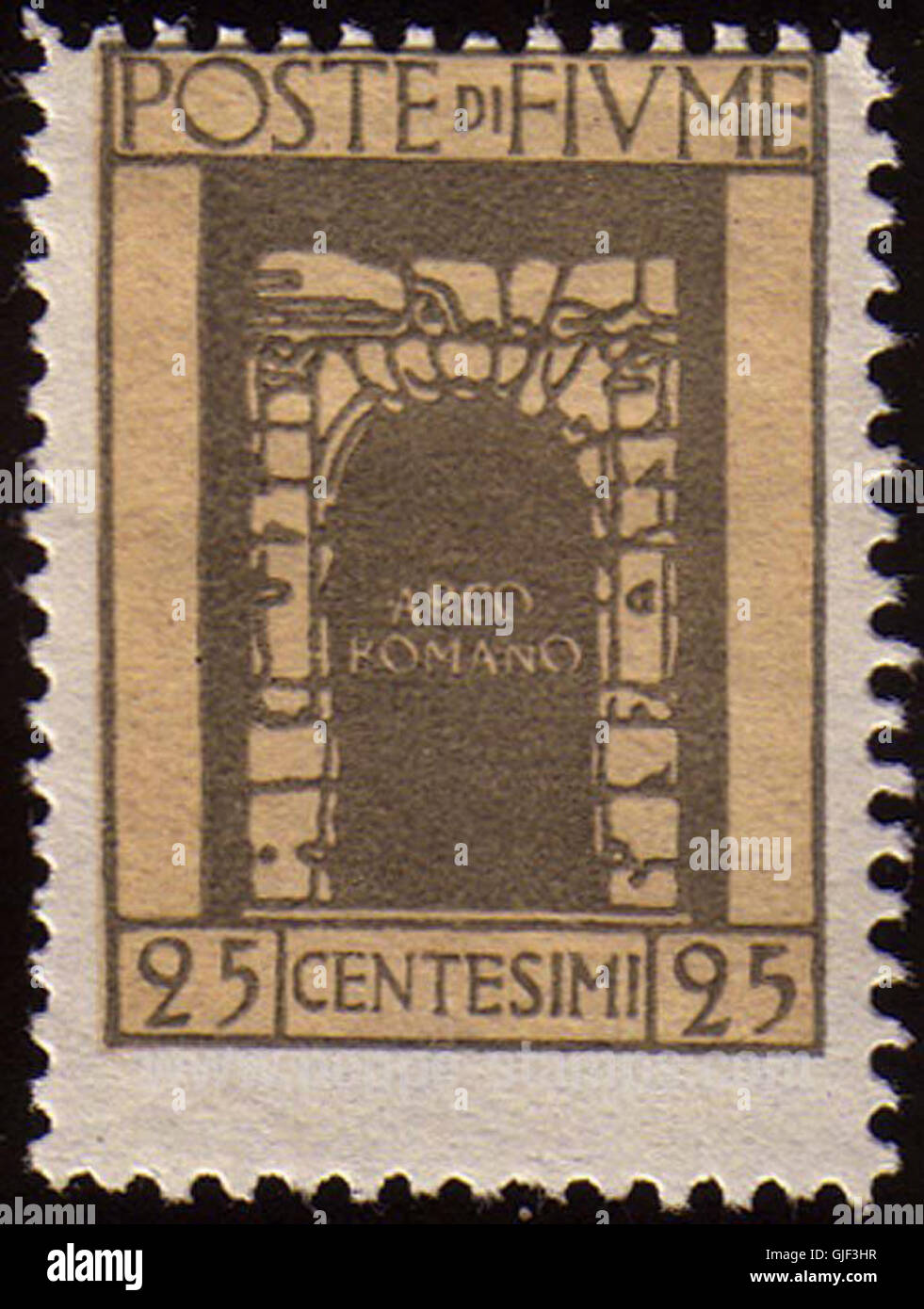 The 1923 Fiume stamp Michel 158 represents the historical postal system ...