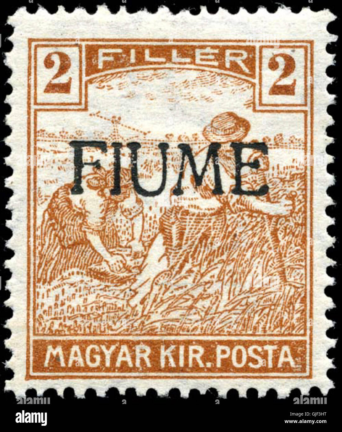 The 1918 Fiume 2f overprinted stamp was issued during a tumultuous ...