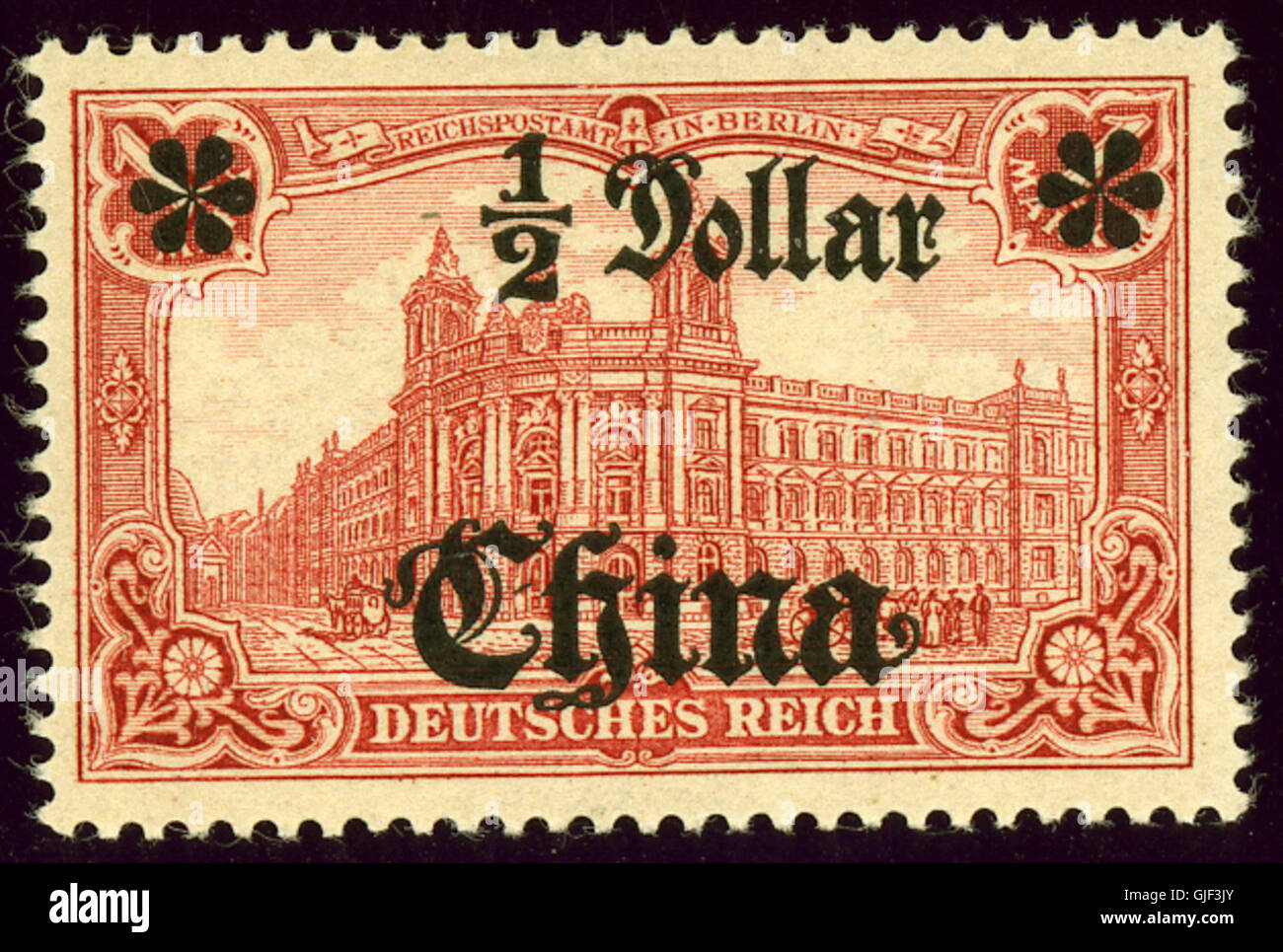 The 1905 DP in China 0.5-dollar Mi34A stamp represents a rare early ...
