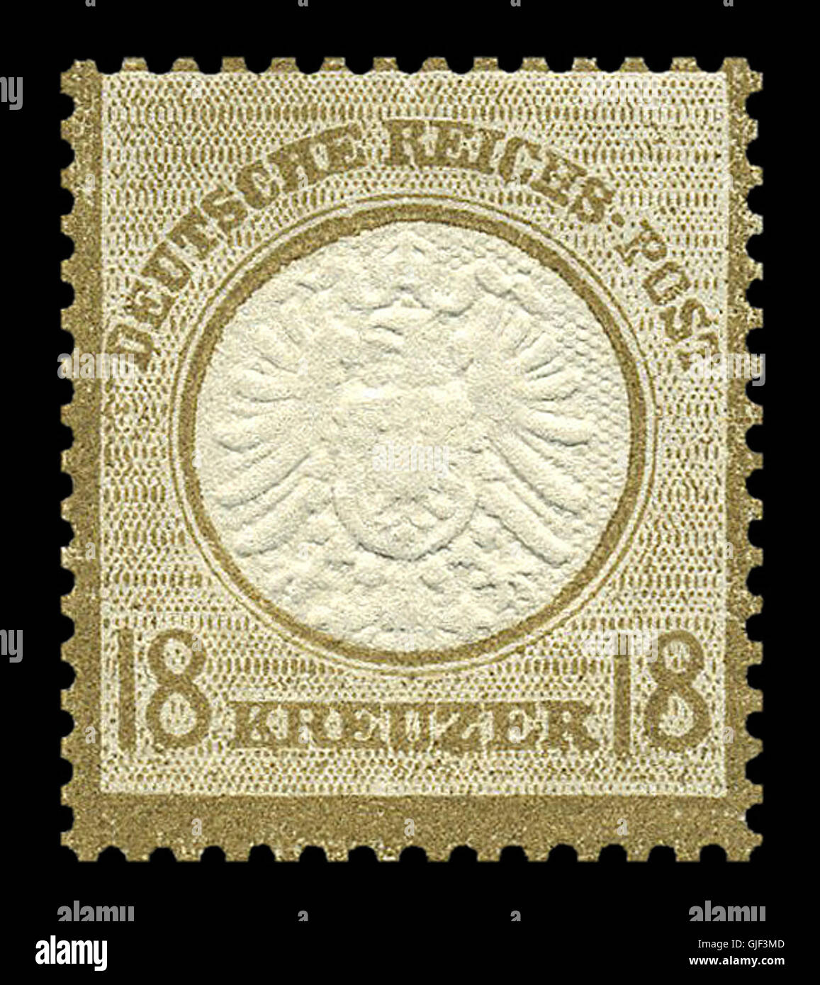 The 1872 DR 28 gr Brustschild 18 Kreuzer stamp is one of the first ...