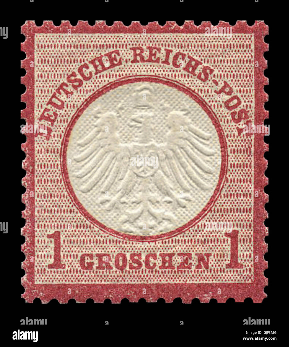 The 1872 DR 4 kl Brustschild 1 Groschen stamp was issued by the German ...