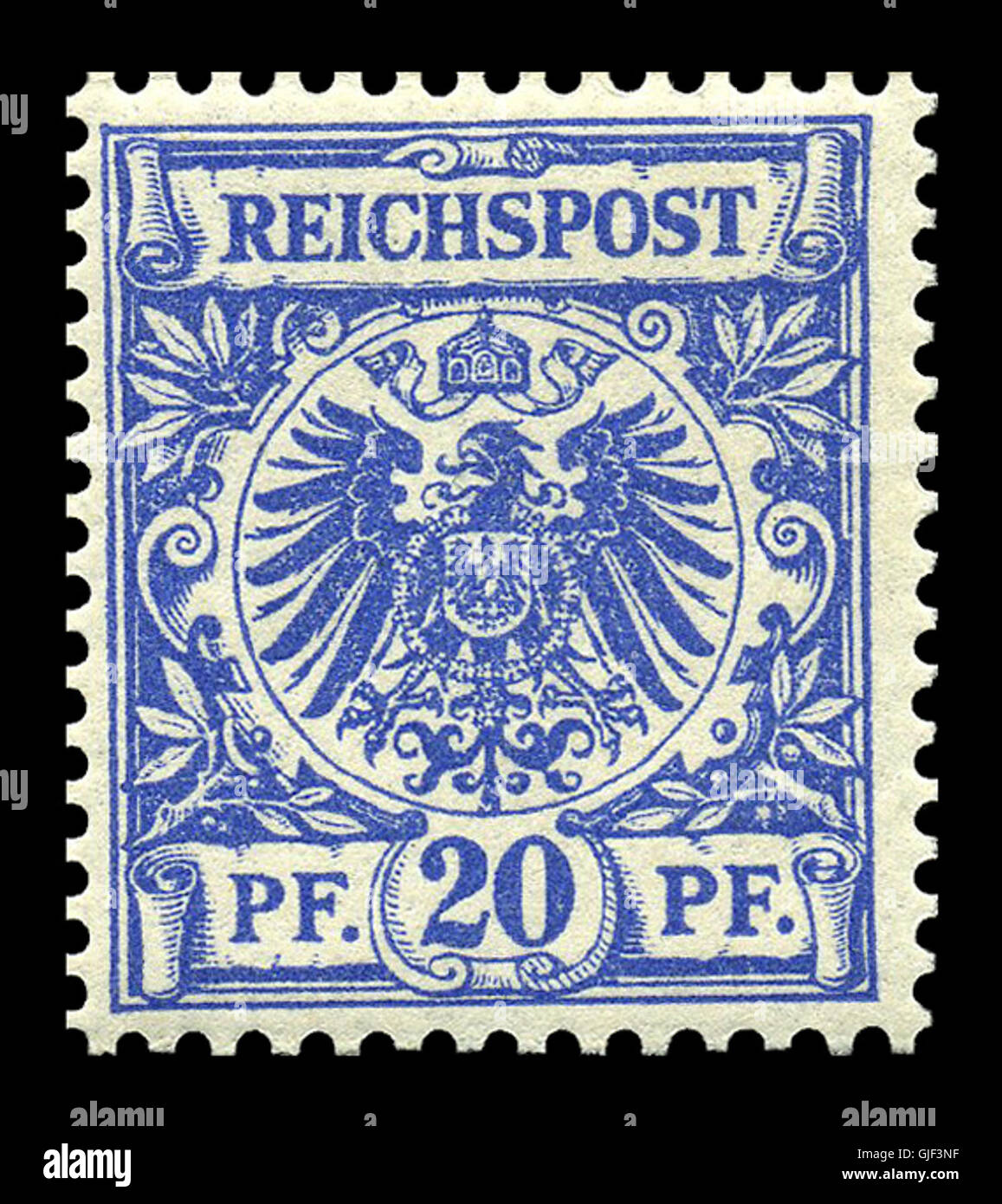 The 1889 DR 48 Adler stamp features an eagle (Adler), symbolizing ...
