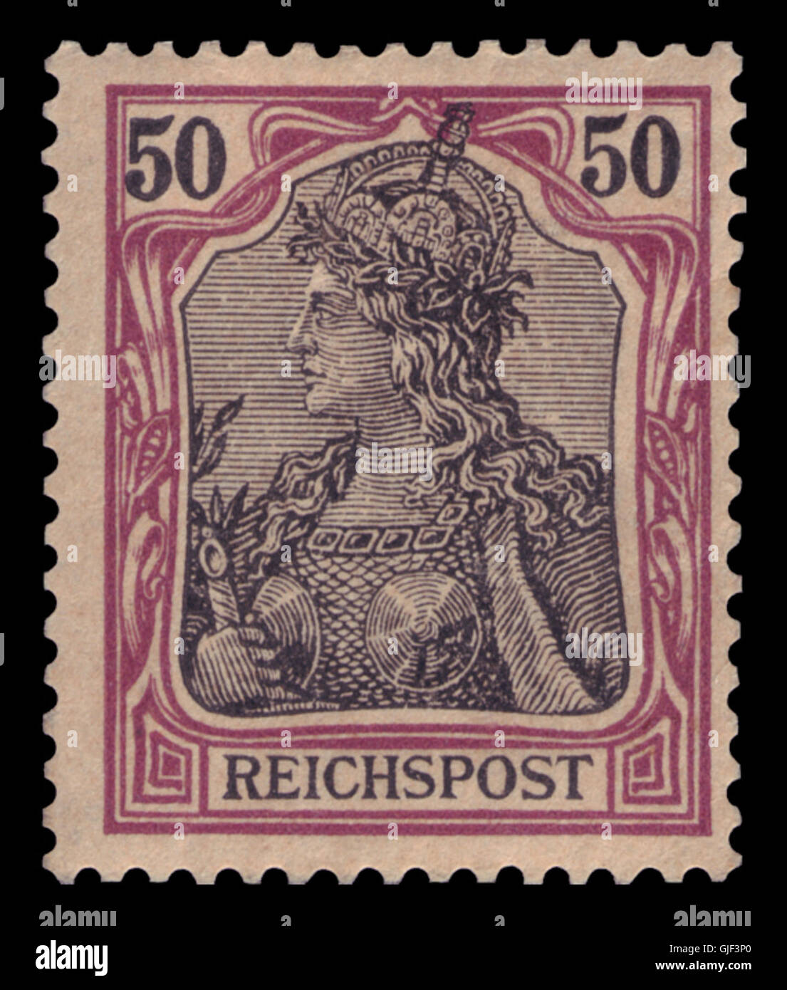 Postage stamp german empire germania hi-res stock photography and ...