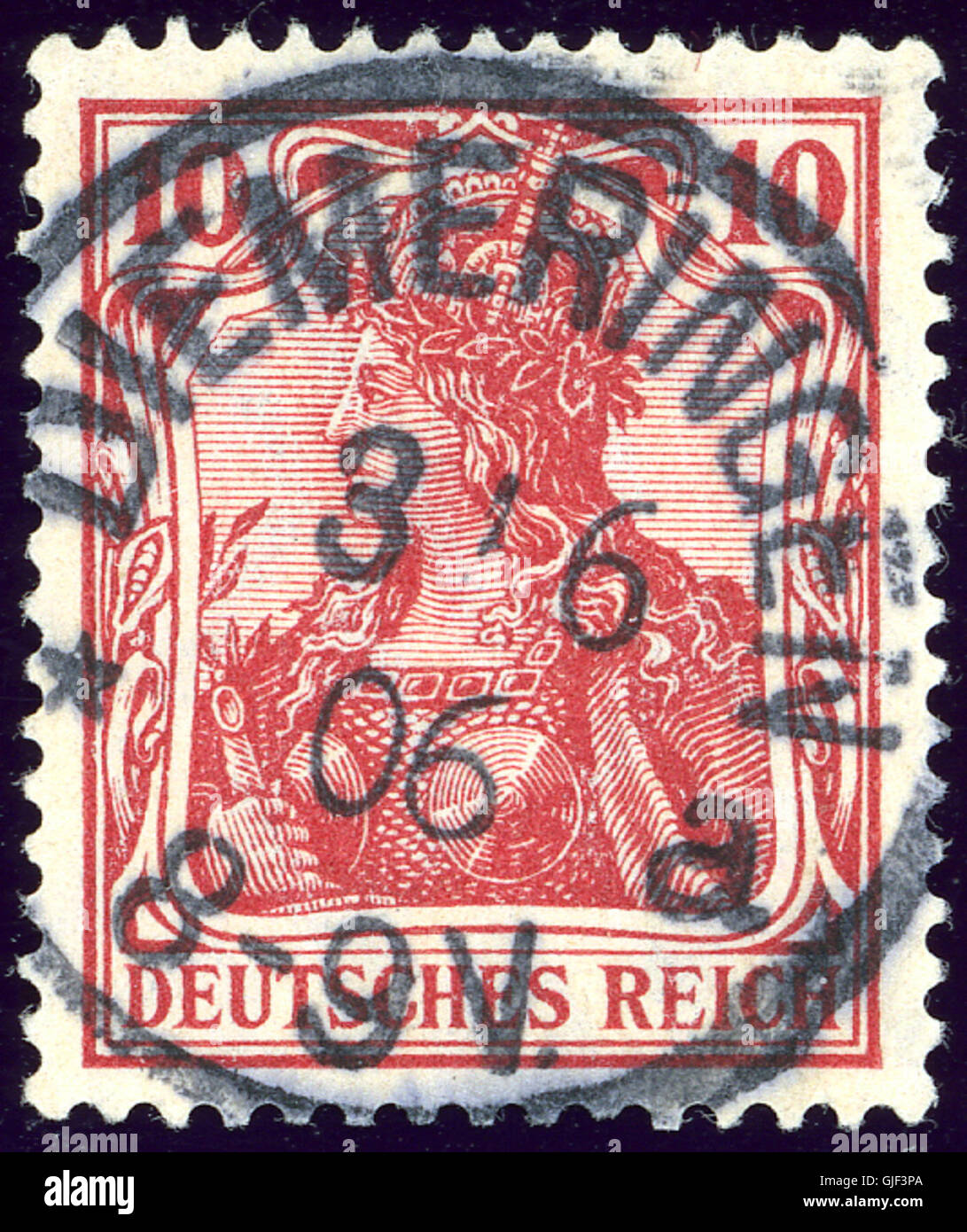 The 1906 10Pfg Diemeringen Mi86I stamp from Germany features a classic ...