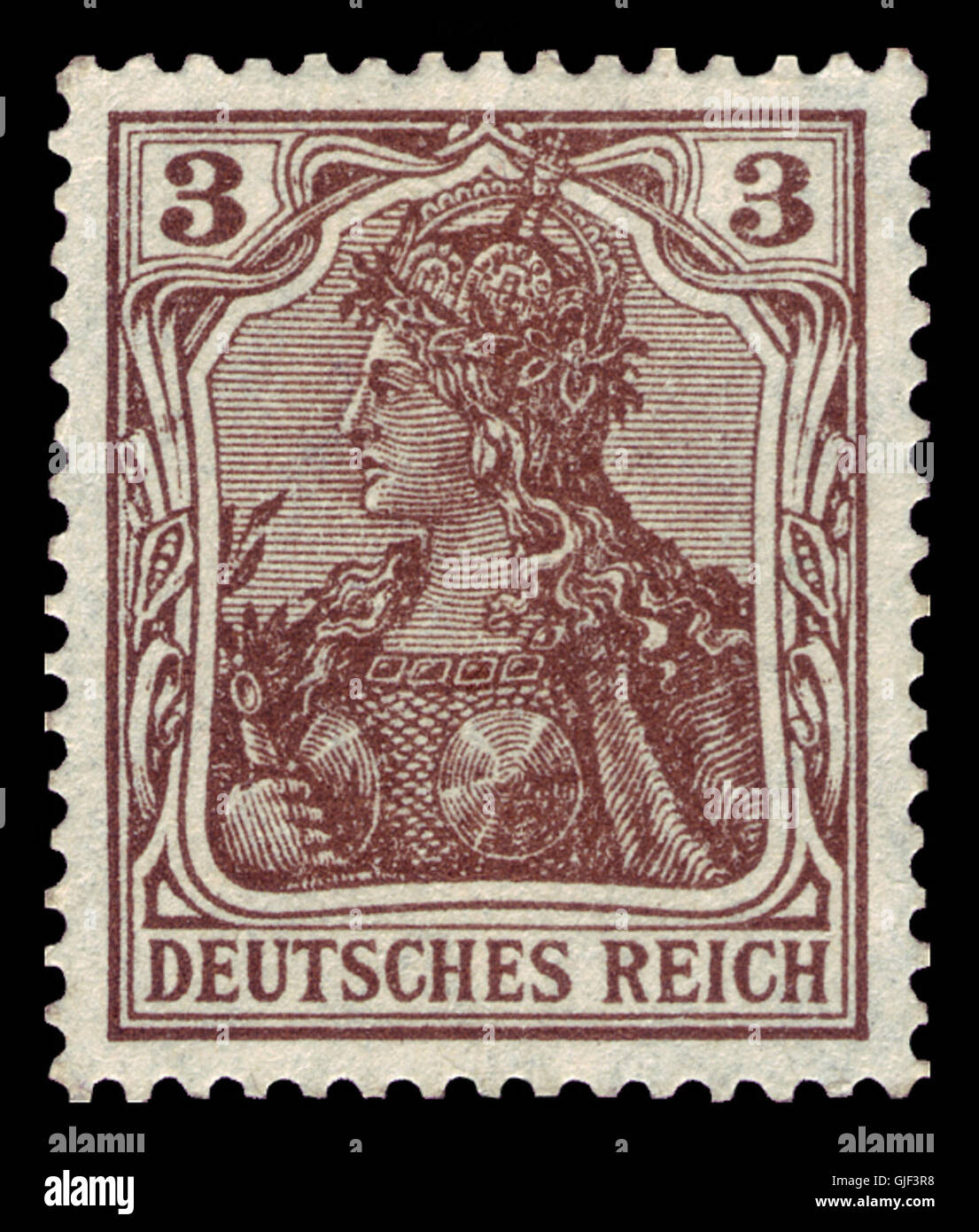 The 1905 DR 84 I Germania stamp was issued by the Deutsches Reich ...
