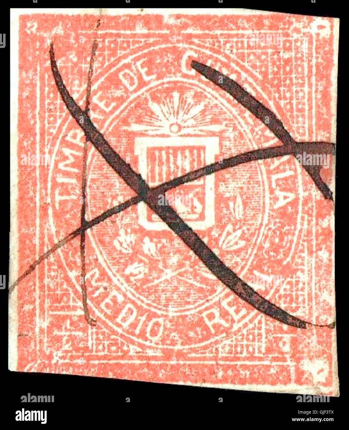 The 1868 Guatemala Revenue F1u stamp is a rare example of revenue ...