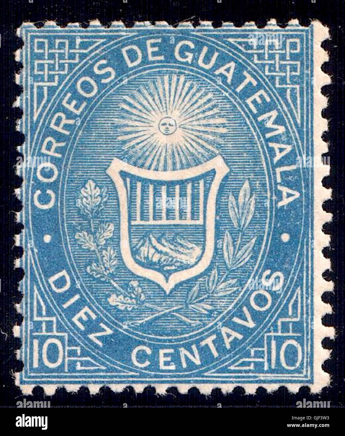 The 1871 Guatemala Sc3 stamp is a rare early issue from Guatemala ...