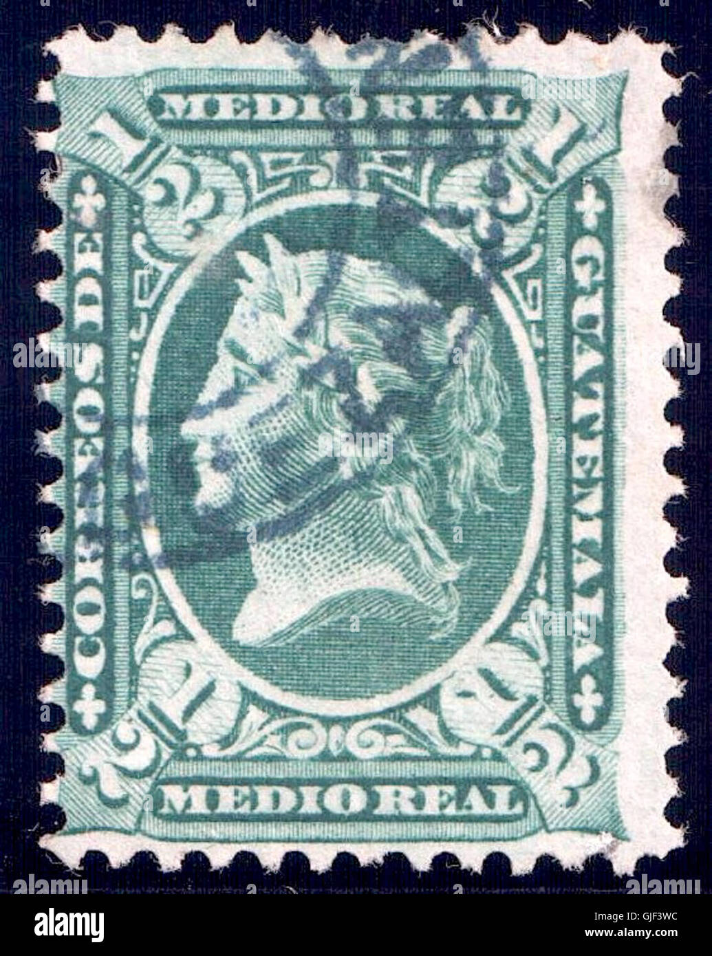 The 1875 Guatemala Sc8 stamp is part of a series celebrating the ...