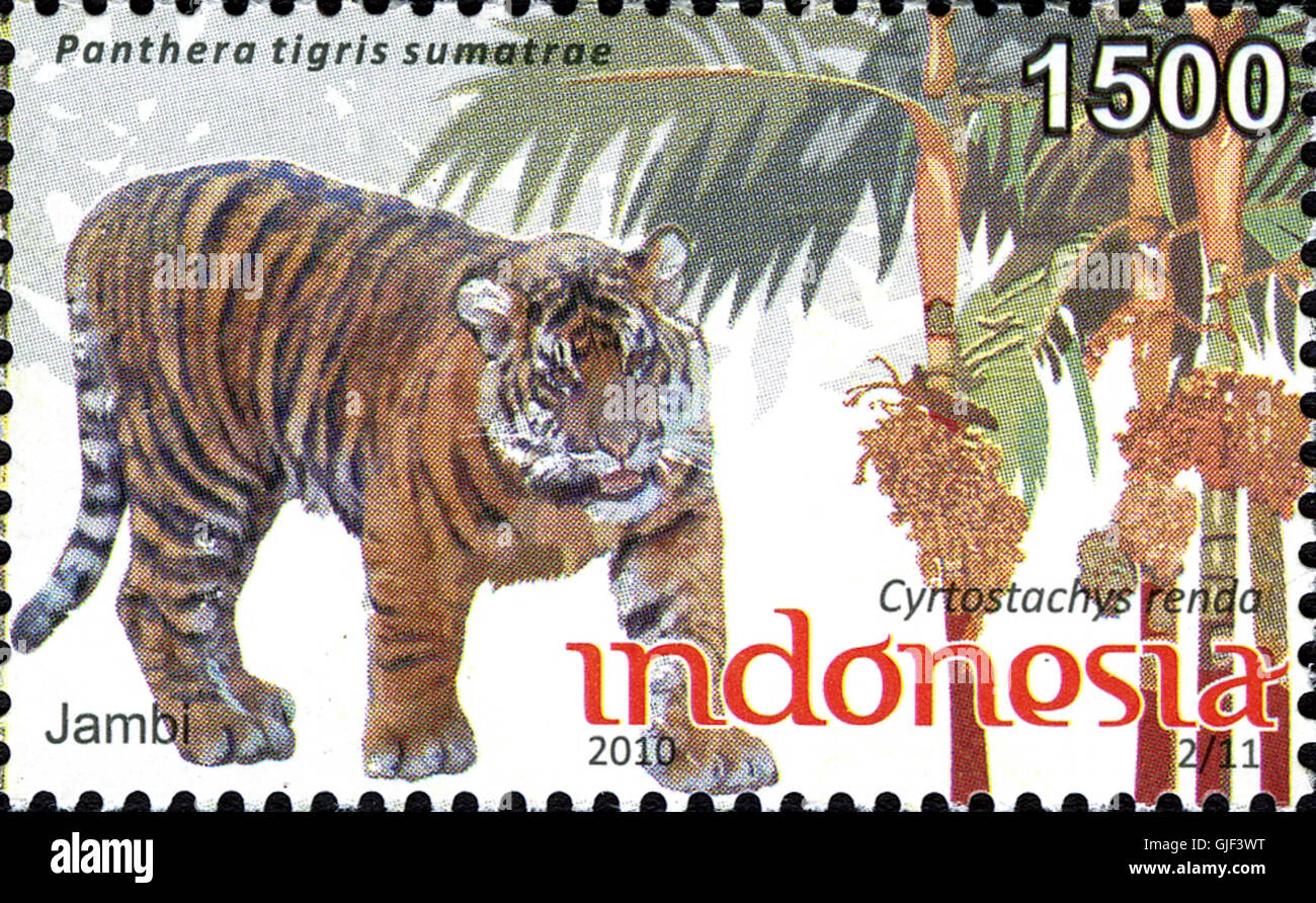 The 042-10 stamp from Indonesia showcases a design related to the ...