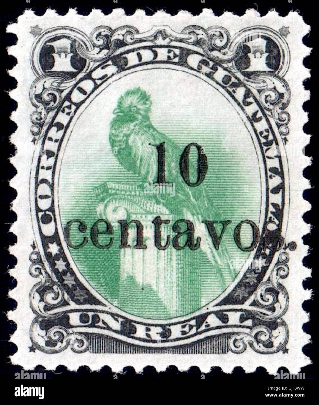The Guatemala 1881 Sc19 stamp features a 2c value with a design ...