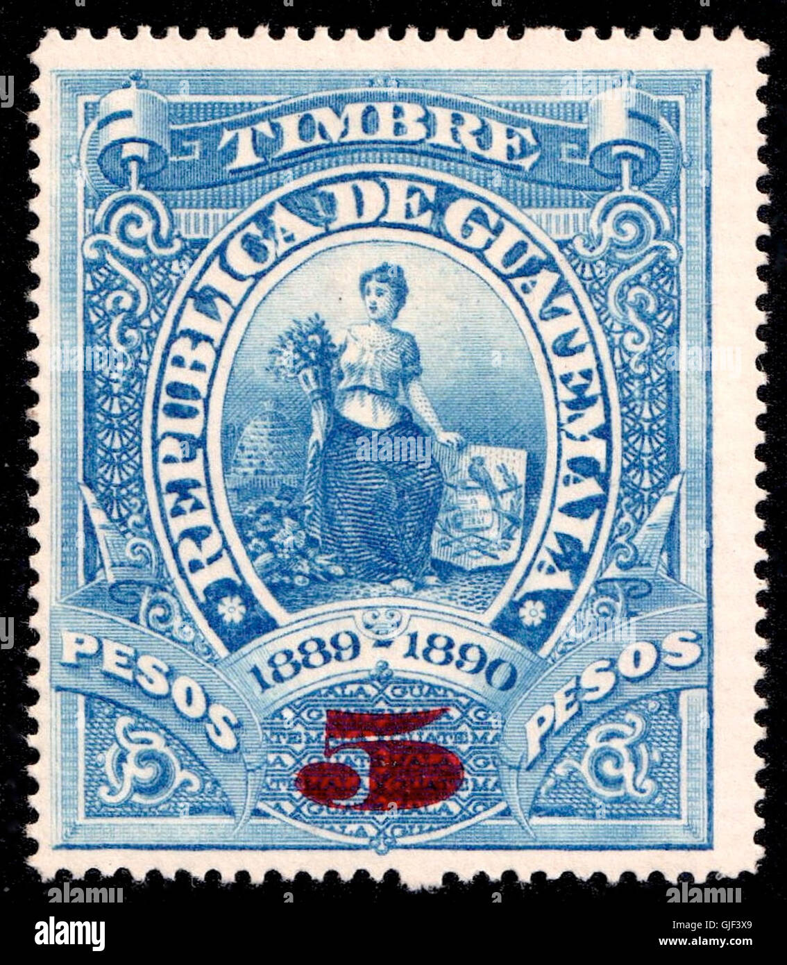 The 1889-90 Guatemala Revenue F42 stamp is a revenue issue used for ...