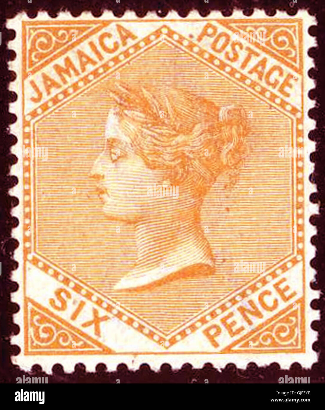 The 1890 6d Jamaica Yv23 stamp is a part of the Jamaican postal history ...