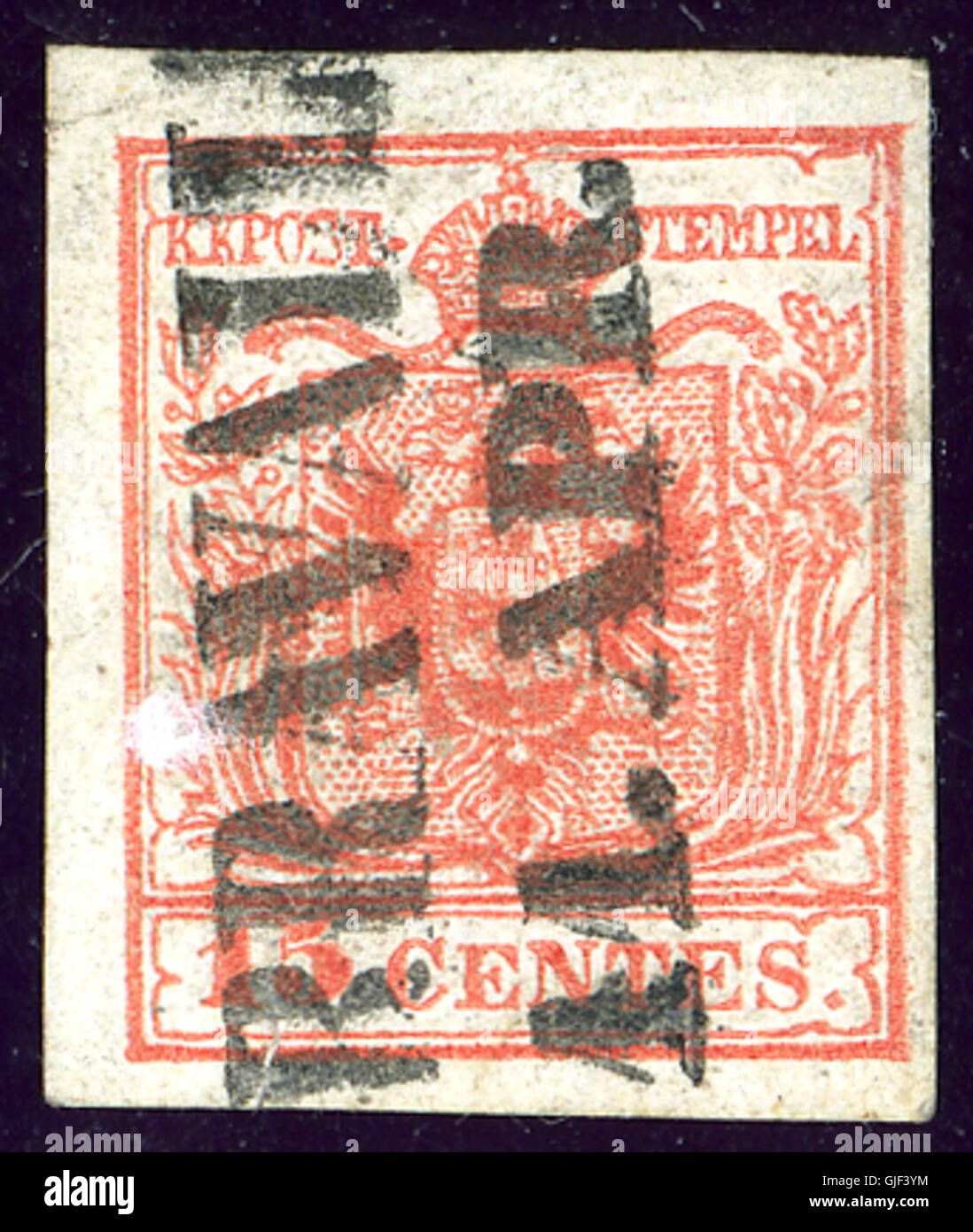 The 1850 15centes HP Serravalle stamp is a rare issue from the early ...