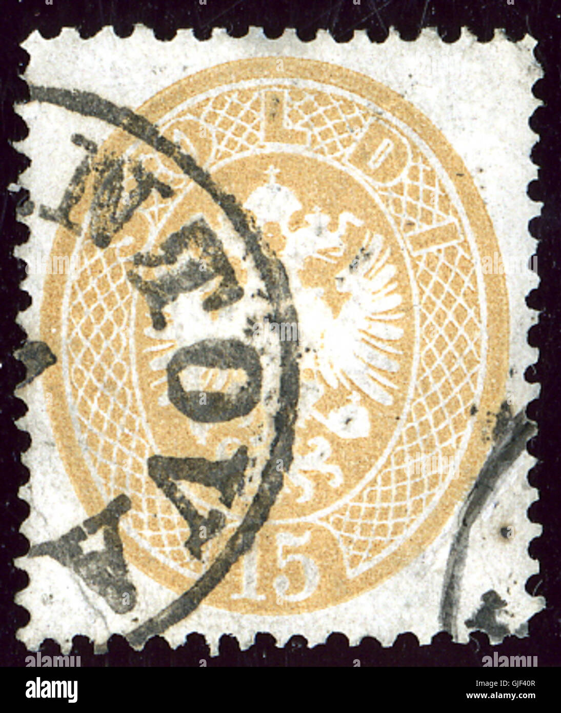 The 1863 15soldi stamp, MiNr 18, was issued in the Kingdom of Italy and ...
