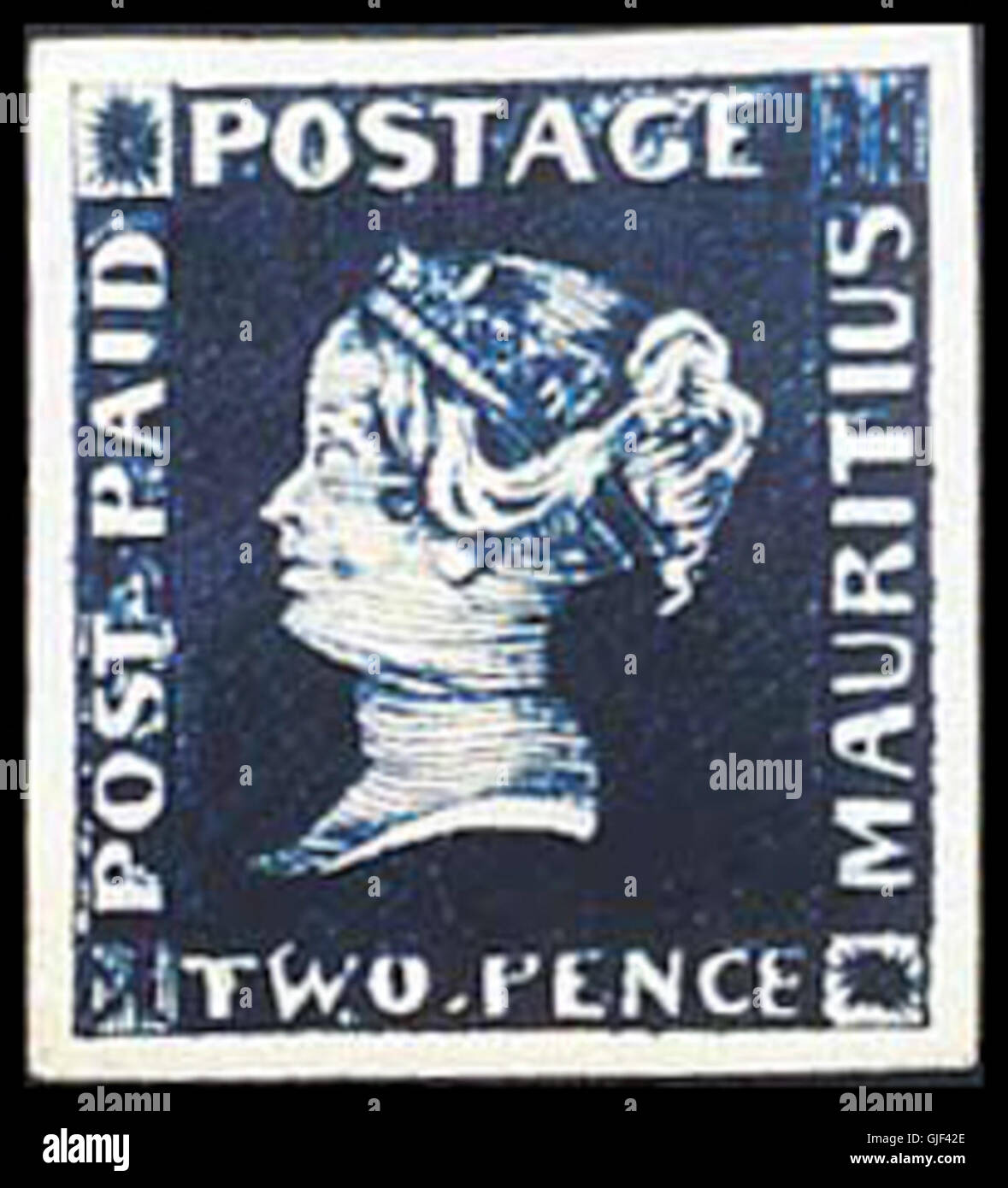 The Mauritius postpaid stamp features the distinctive design used for ...