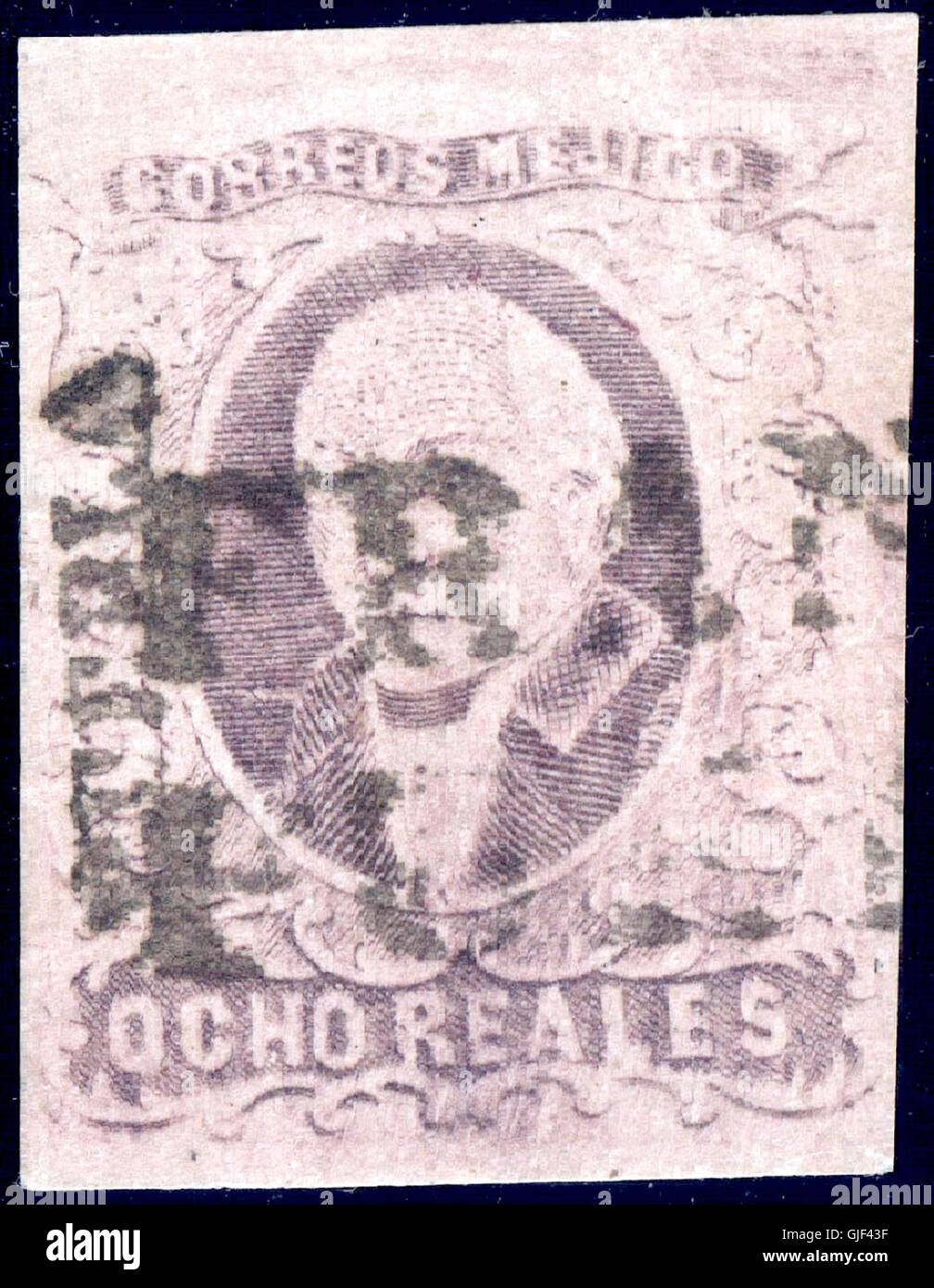 The 1856 Mexico Sc5 stamp features a design from one of the earliest ...