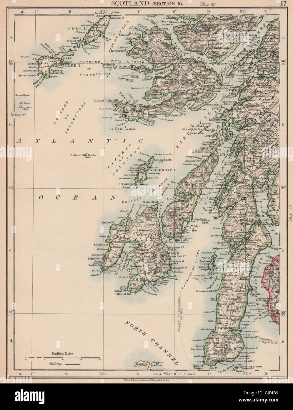 Map of mull of kintyre hi-res stock photography and images - Alamy