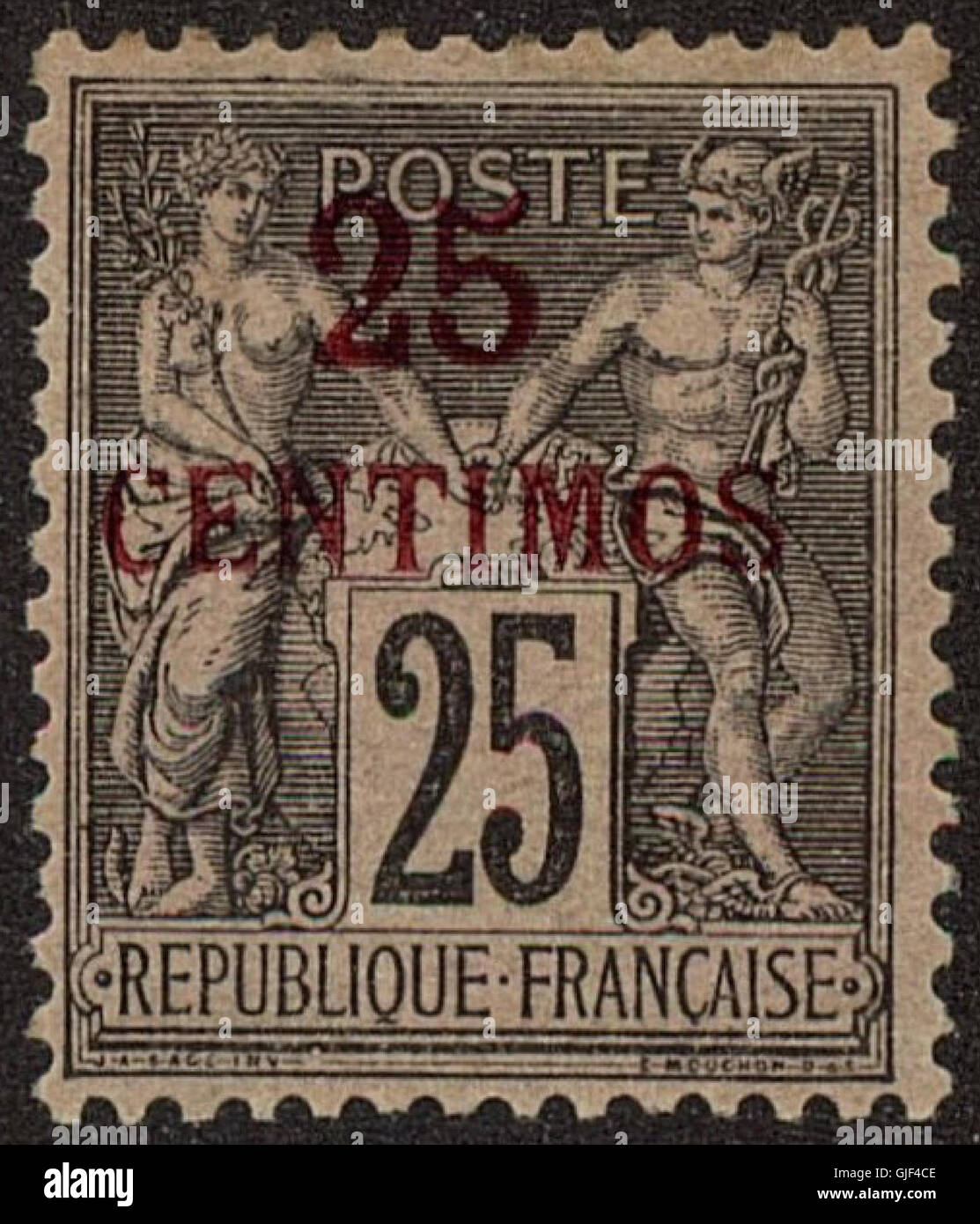 The French Morocco 0005 stamp was issued during the time Morocco was a ...
