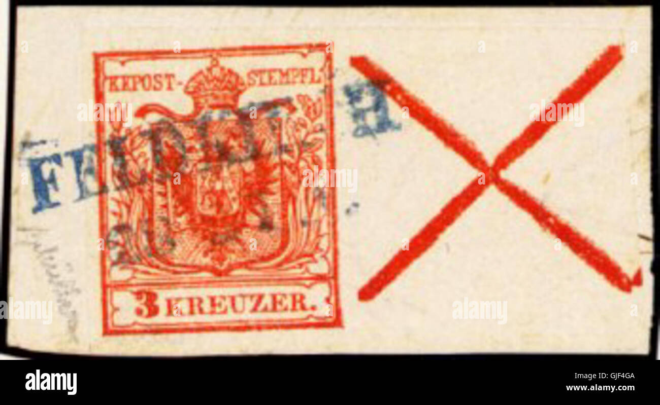 The 1850 Austria 3Kr stamp is a rare early issue from Austria, marking ...