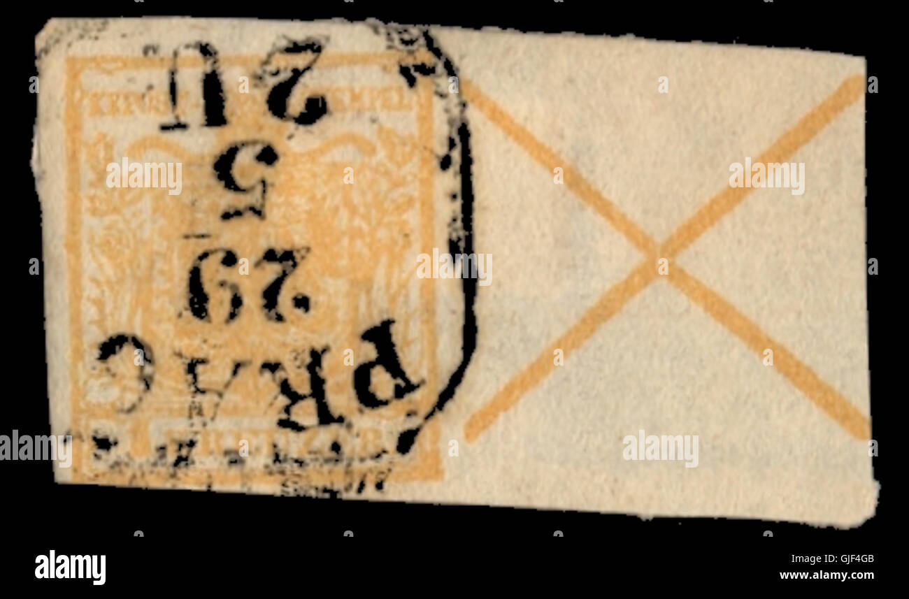 This Austrian stamp, labeled '1', features a simple yet iconic design ...