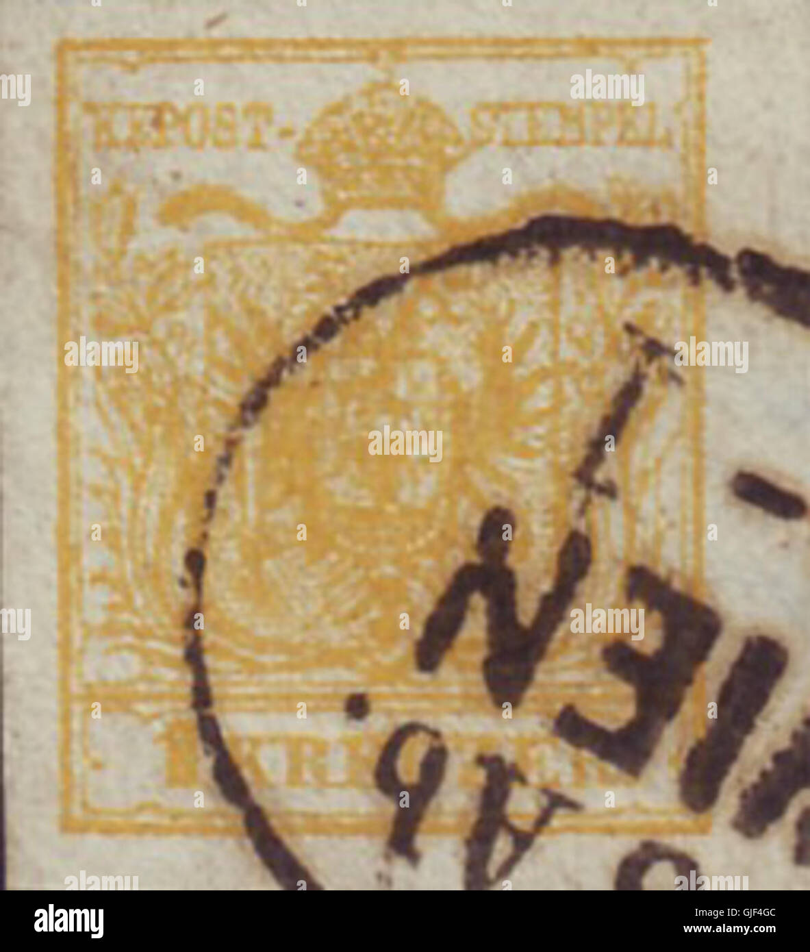 The Austria 1850-1M stamp is part of the first postal series issued ...
