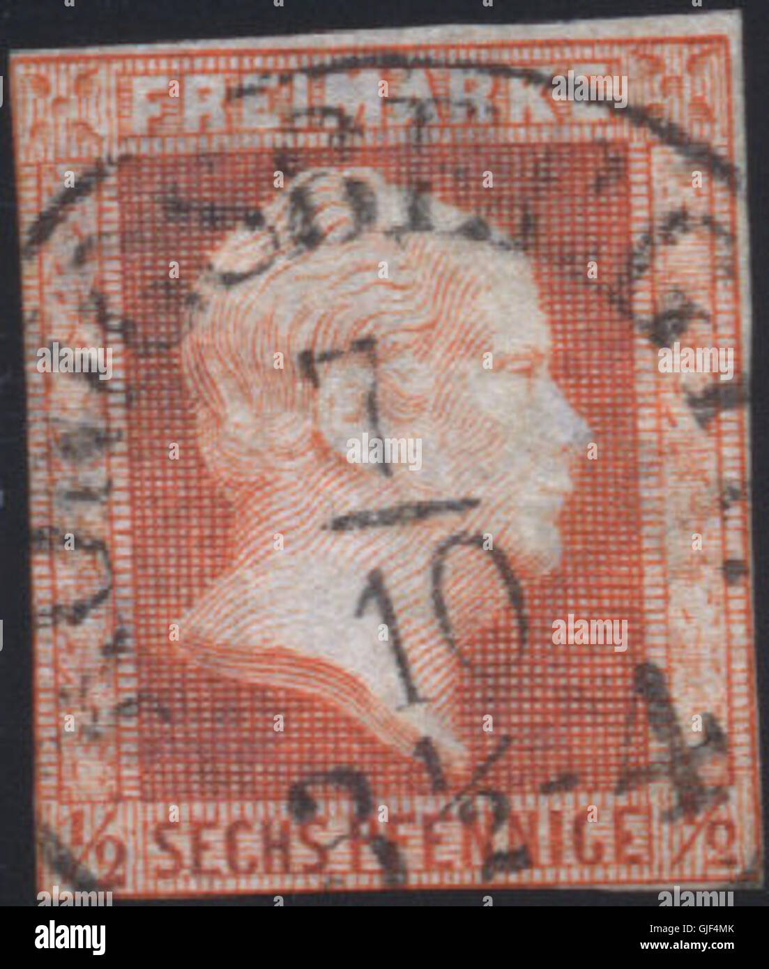 The Preussen 01 stamp, issued by the Kingdom of Prussia, is a ...