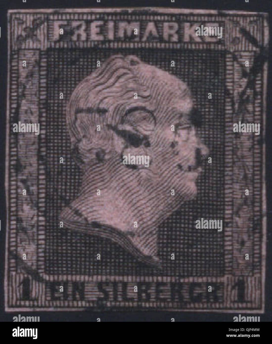 The 02-2 stamp from Preussen (Prussia) features a design characteristic ...