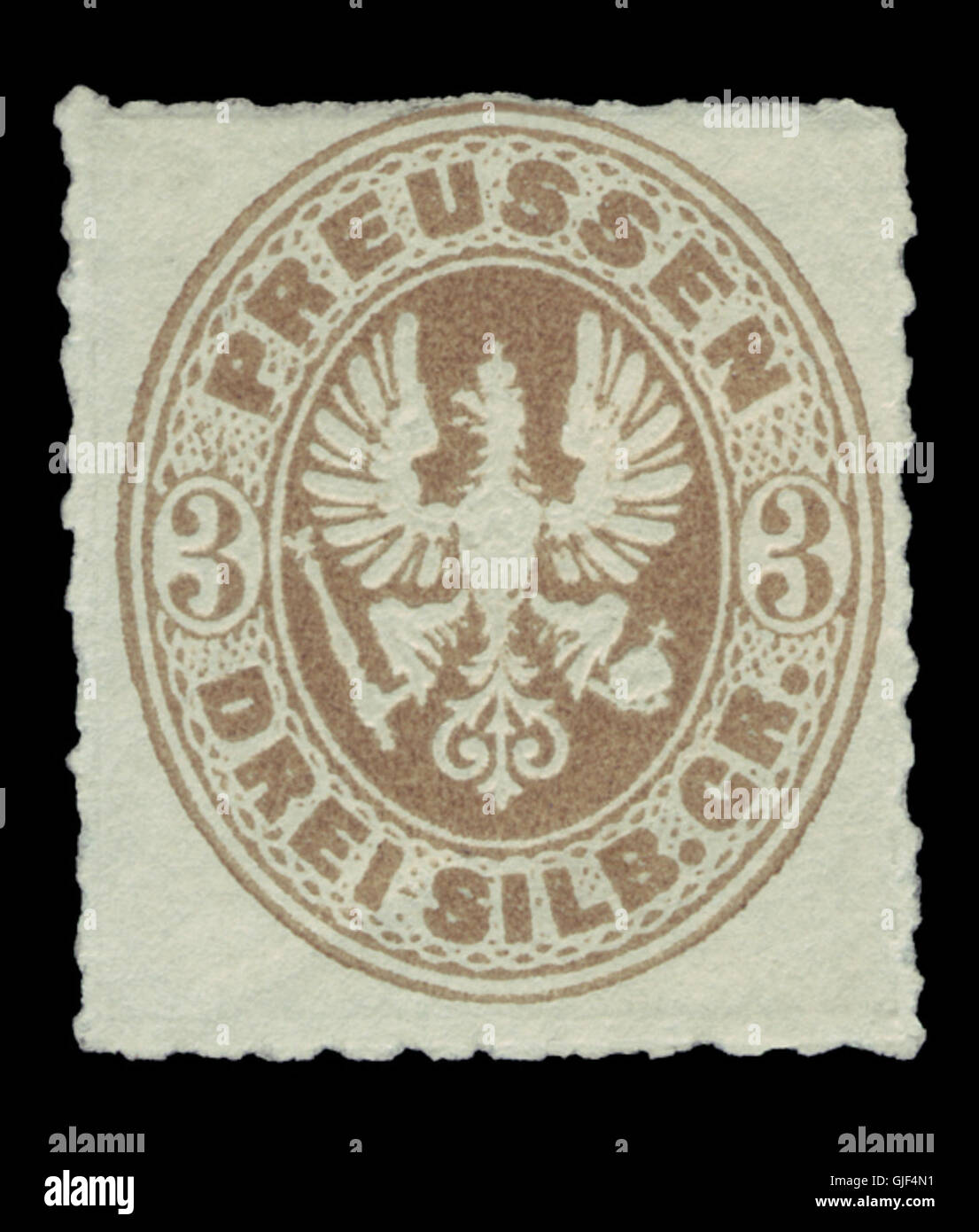 The 1861 Preussen 18 stamp is an early issue from the Kingdom of ...