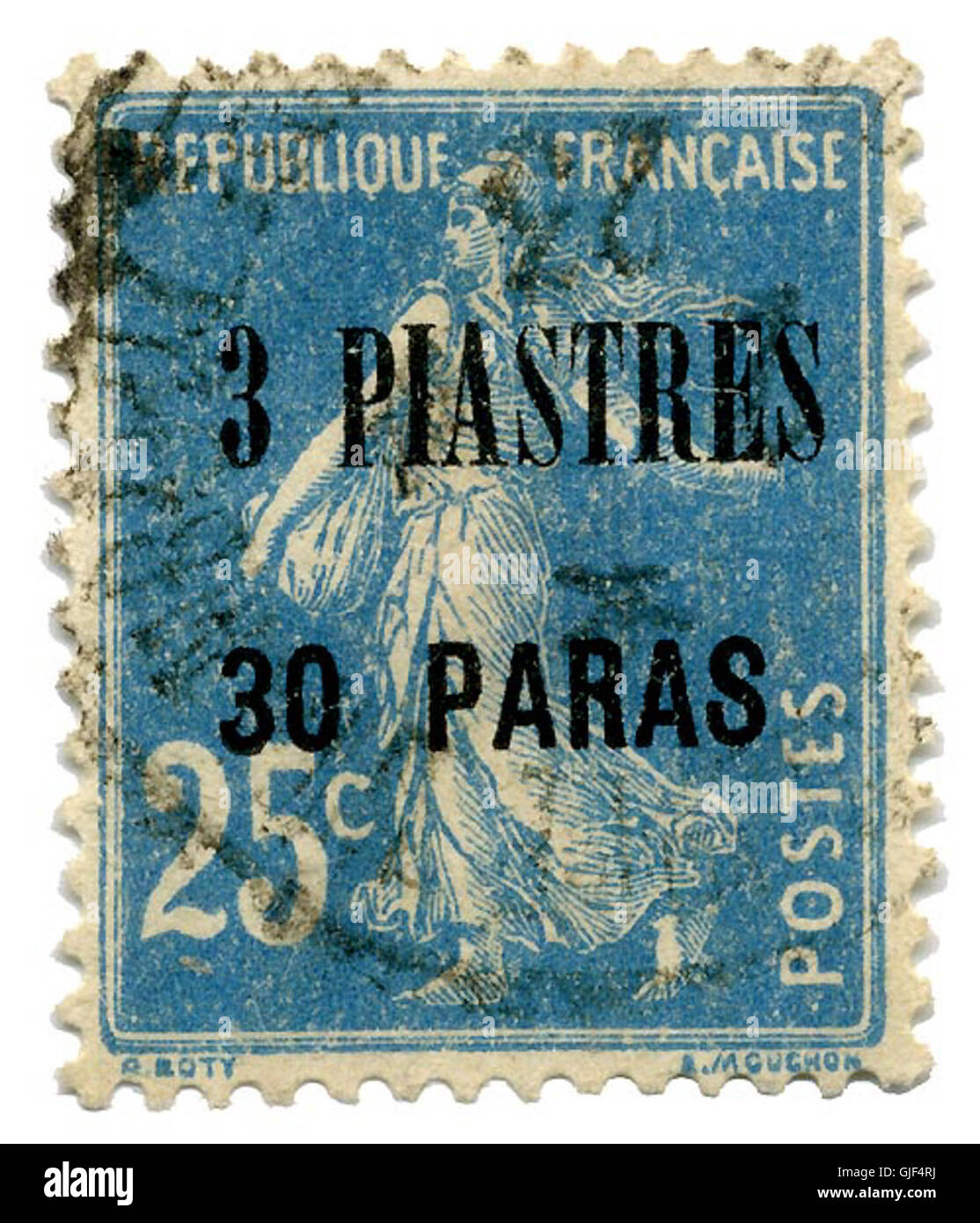 The French Post in Turkey issued the 1923 3 piastres 30 paras stamp ...