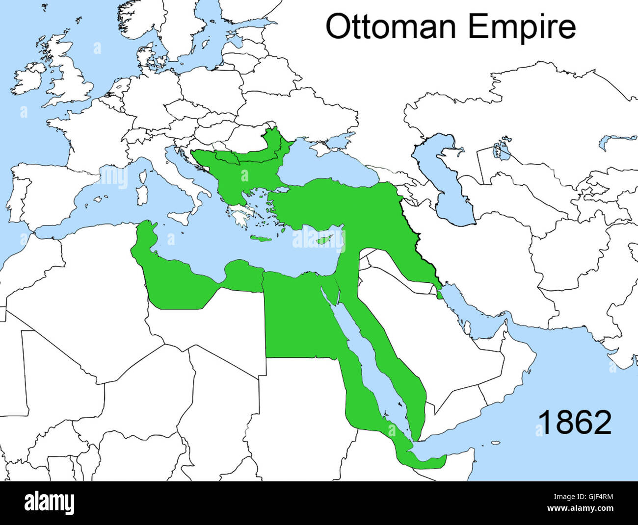 The Territorial changes of the Ottoman Empire 1862 stamp commemorates ...