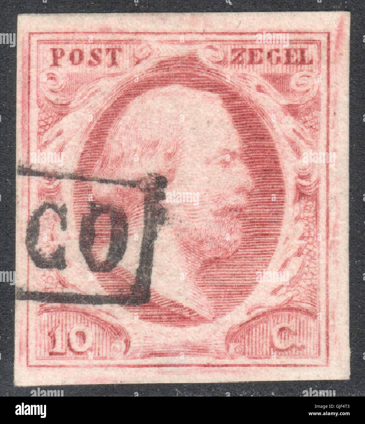 The Netherlands 1852 N2o stamp is an early issue in Dutch postal ...