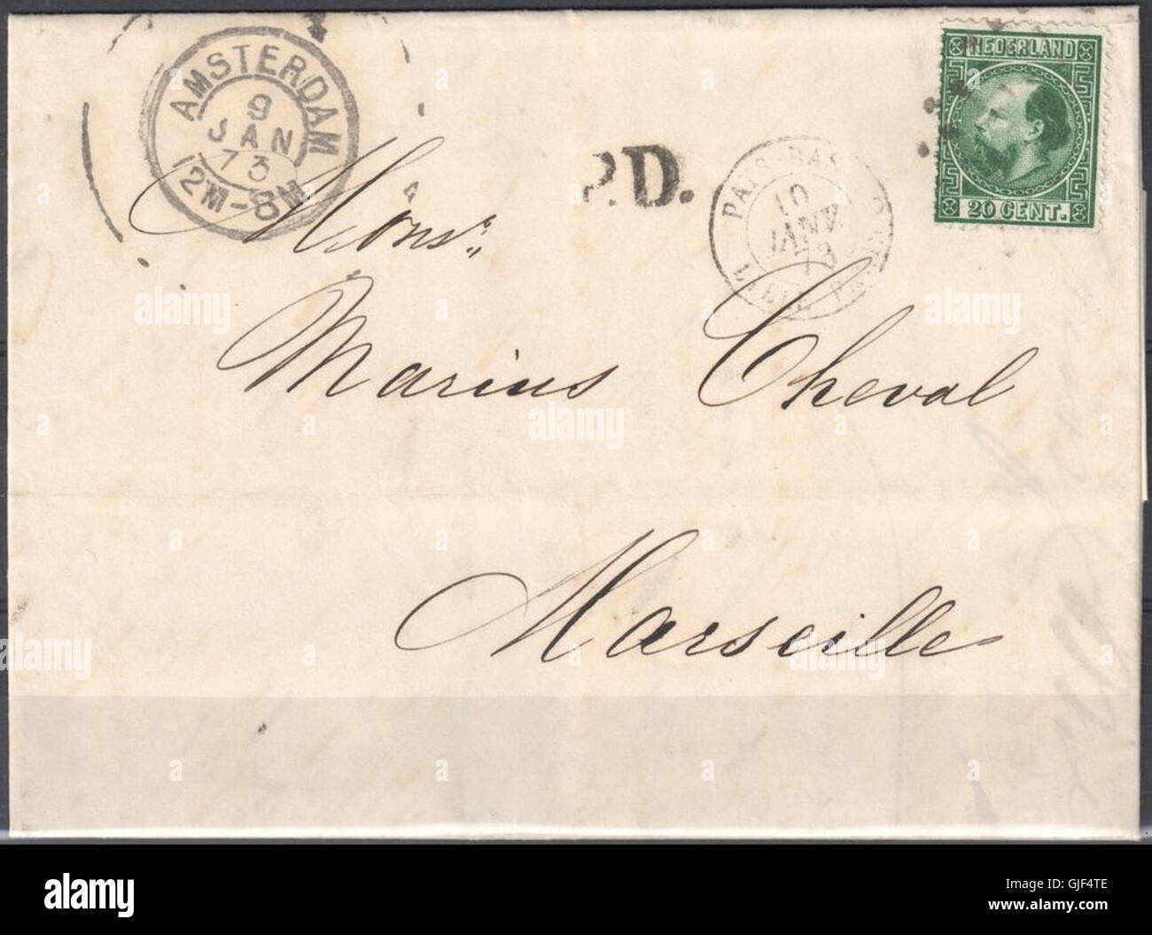 The Netherlands 1873 N10II letter stamp is a classic example of Dutch ...