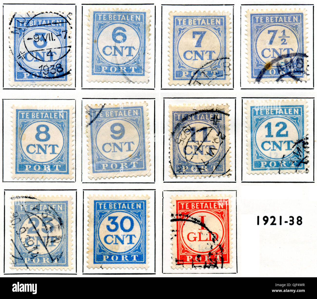 The 1921 Netherlands Postzegel NL 1921 P nr69-79 series includes a ...