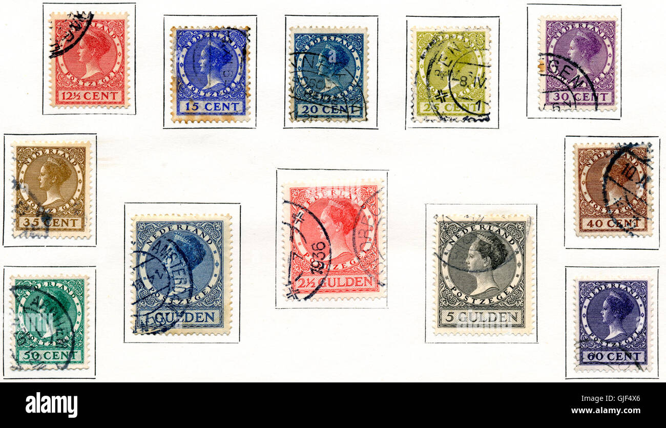The 1924-27 z w 12c-5gulden stamp is a series issued in the Netherlands ...