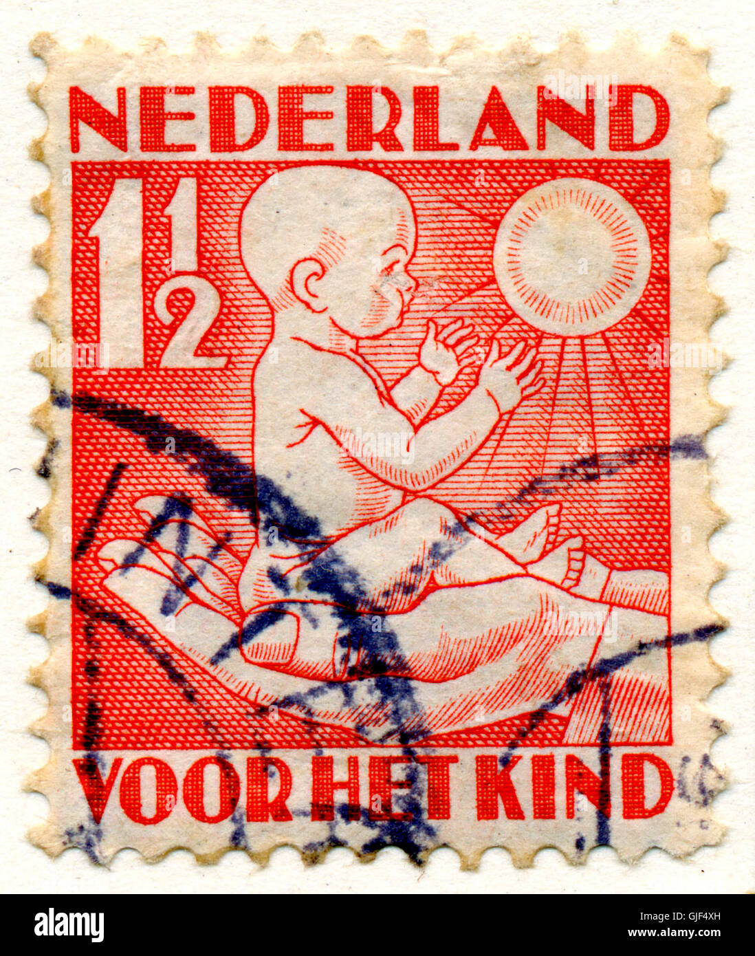 The 1930 Dutch stamp 'Voor het Kind' (For the Child) features a design ...