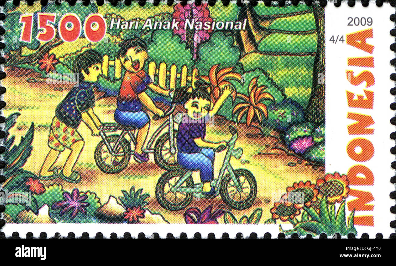 The Indonesian stamp, 053-09, issued in the late 20th century ...