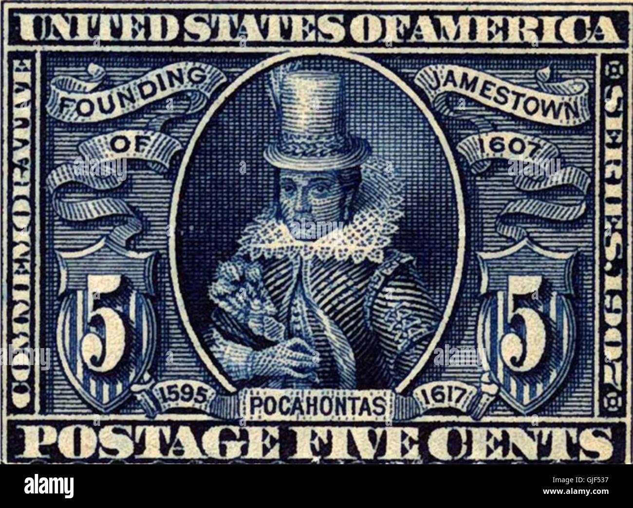 The 00O Pocahontas stamp commemorates the Native American figure ...