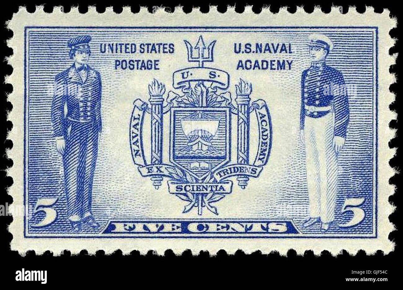 The 1937 U.S. 5-cent Navy stamp features an image of a U.S. Navy ship ...