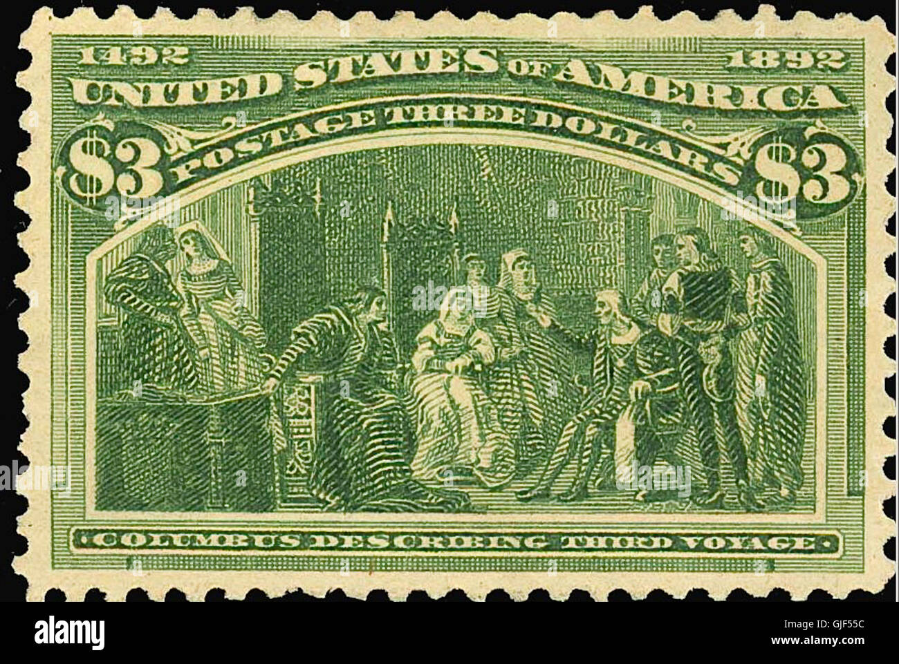 Colombian stamp 243b-3$, issued for postal use, featuring intricate design elements ...