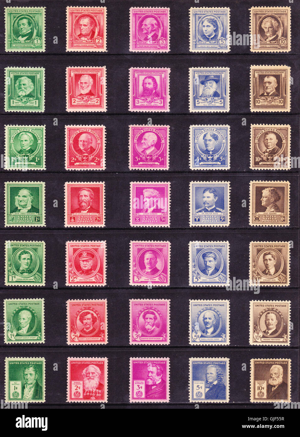 The Famous American Series of 1940 consists of a set of U.S. stamps ...