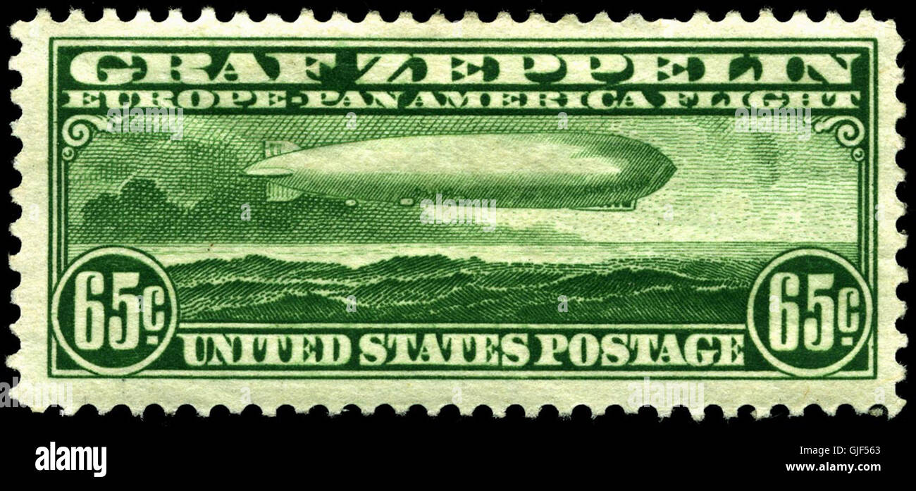 The 1930 Graf Zeppelin 65c stamp was issued to commemorate the famous ...