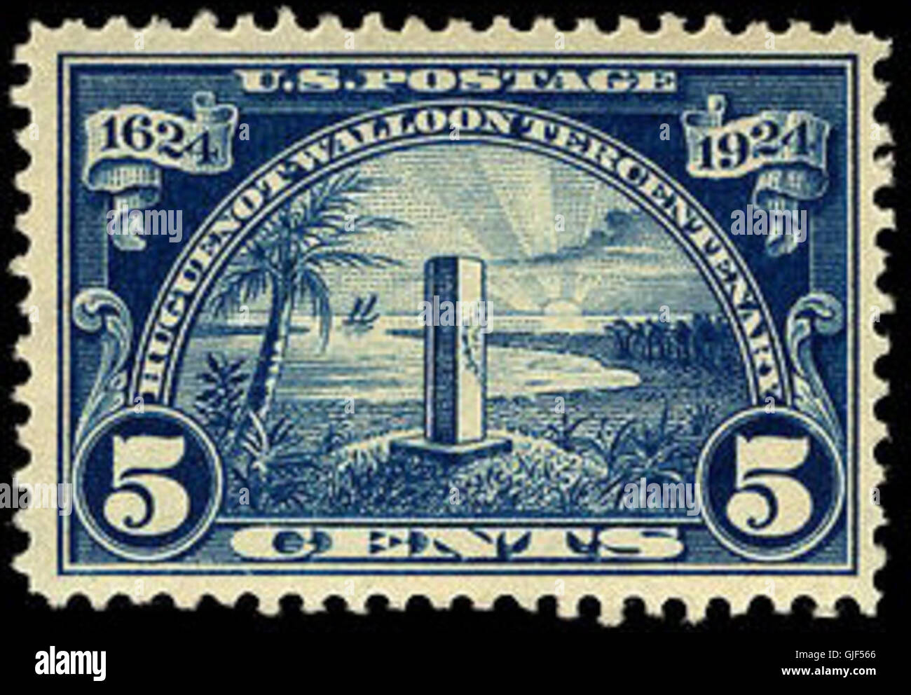 The 1924 Hugo Monument 5c stamp from the United States honors the ...