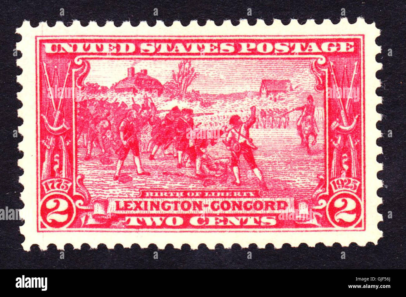 The 2-cent Lexington Concord stamp commemorates the American ...
